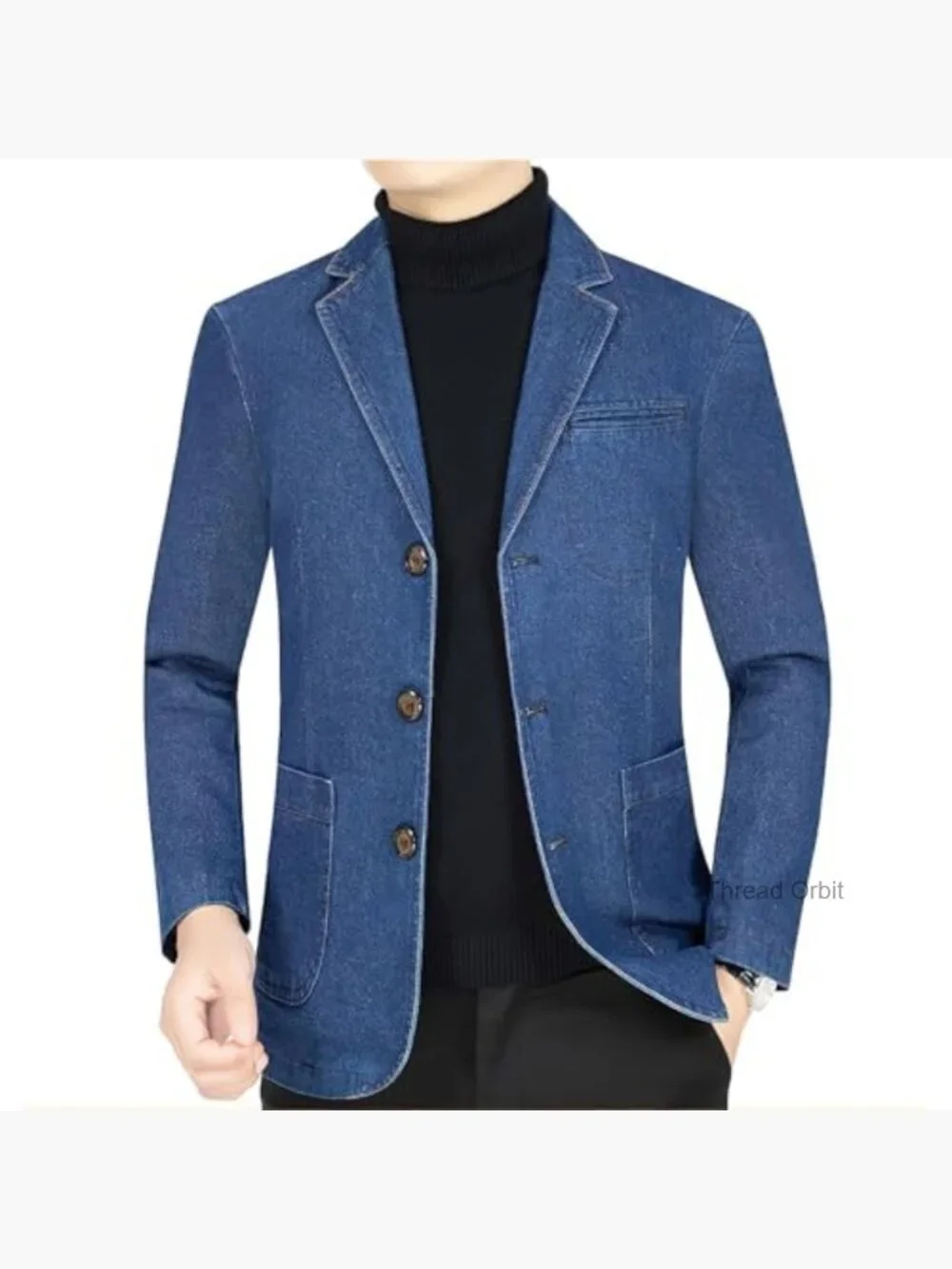 Suits & Blazers | Mens Notched Lapel Button Down Business Slim Denim ...